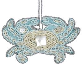 Sea Crab Beaded Ornament-Blue